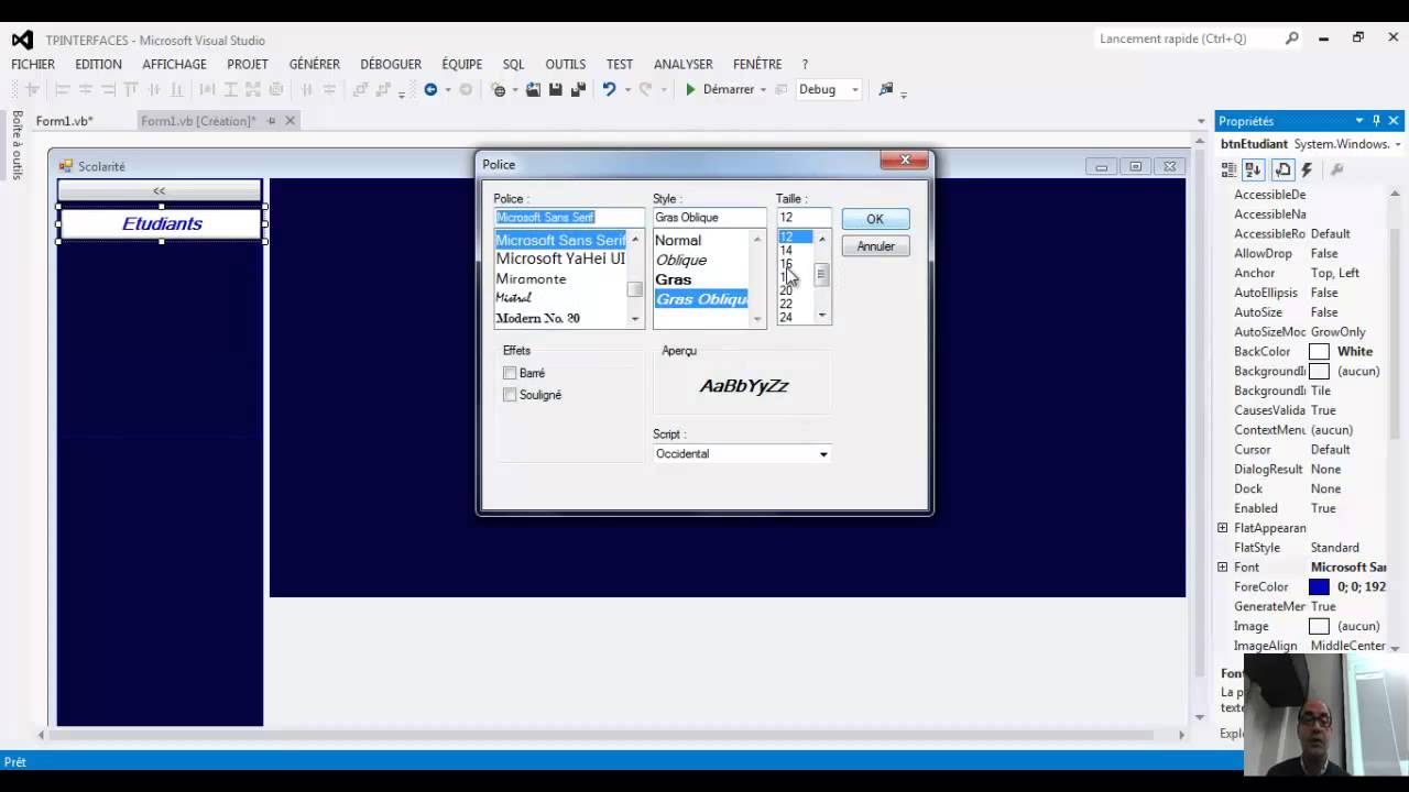 programation evenementielle avec VB.net TP1 menu dynamique - YouTube