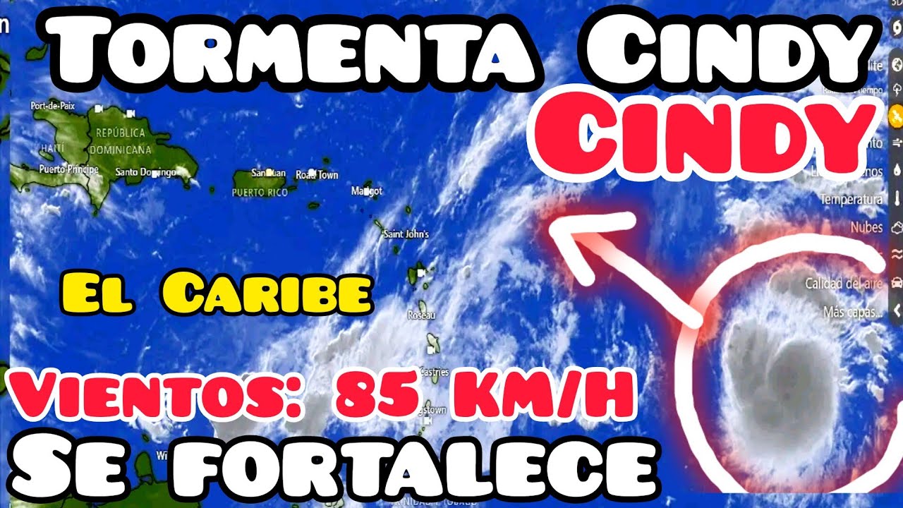 Tormenta Cindy se fortalece con vientos de 85 KM/H - YouTube