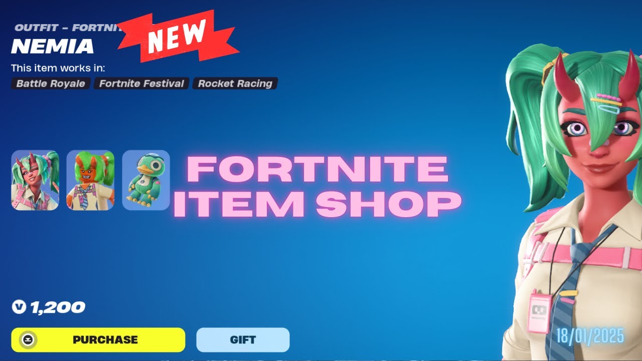 Fortnite item shop Another new skin Nemia!! 18th of January, 2025 (CH6 ...