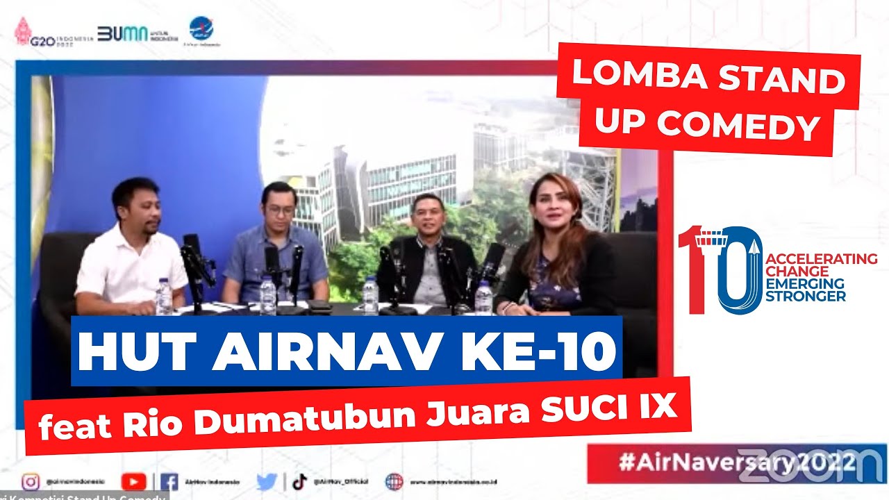 Lomba Stand Up Comedy HUT AirNav ke-10 feat Rio Dumatubun Juara SUCI IX ...