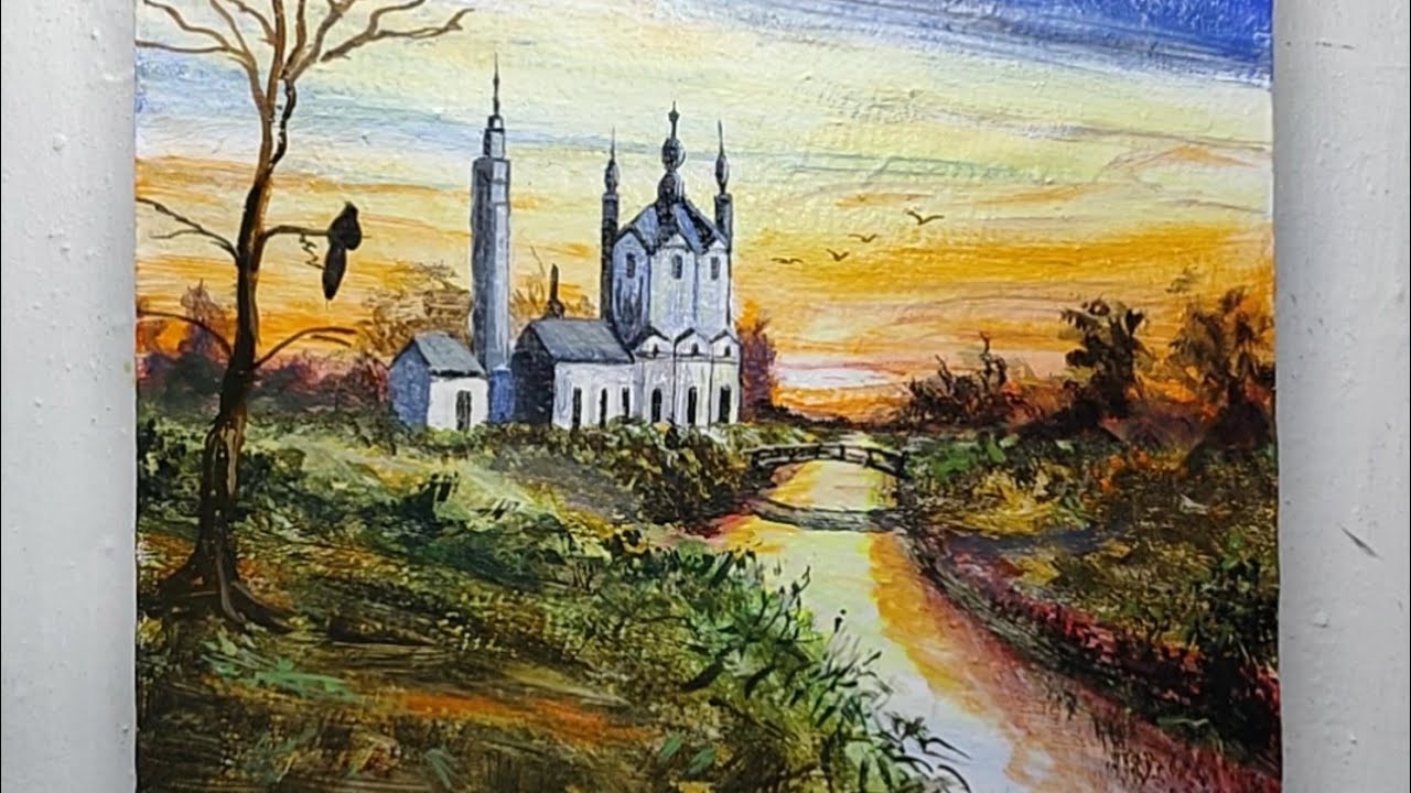 how to paint paradise/acrylic painting for beginners - YouTube