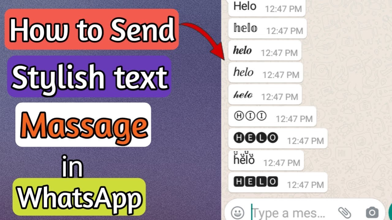 How to Send Stylish Text Massage on WhatsApp || WhatsApp par Stylish ...
