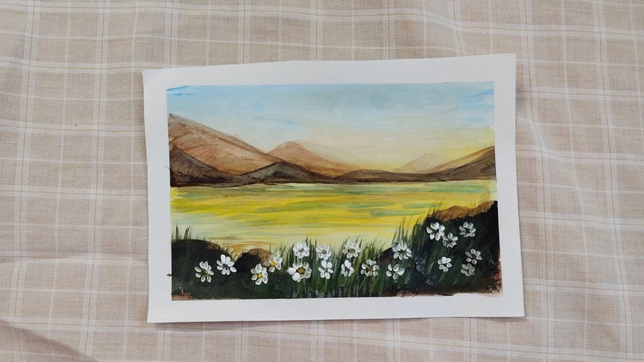 Easy and Beautiful canvas paper painting for beginners|painting ideas ...