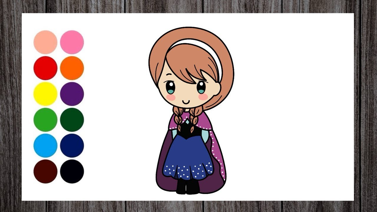 How to Draw Disney Frozen Princess Anna Step By Step | Anna Drawing ...