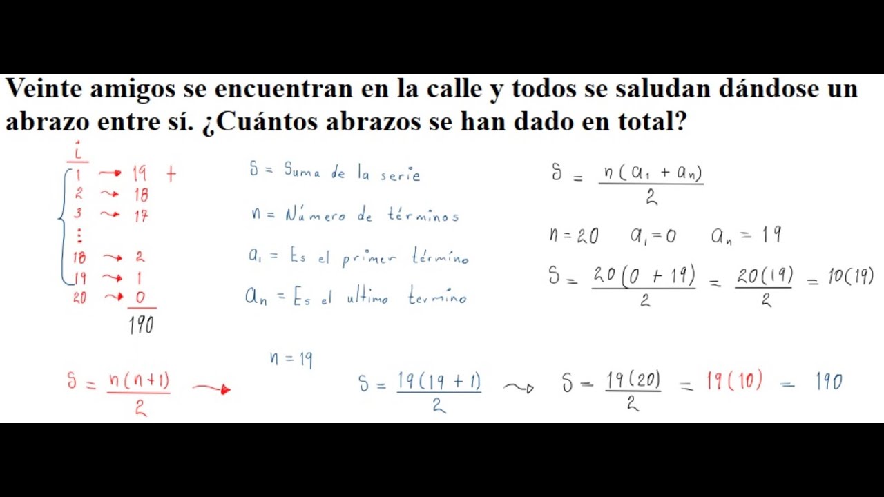Aplicación de fórmula de Gauss para la suma de una serie aritmetica ...