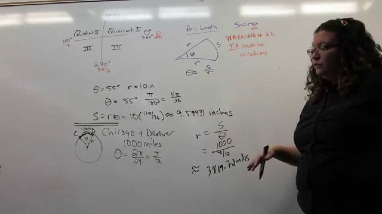 Quadrants and the arc length formula. - YouTube
