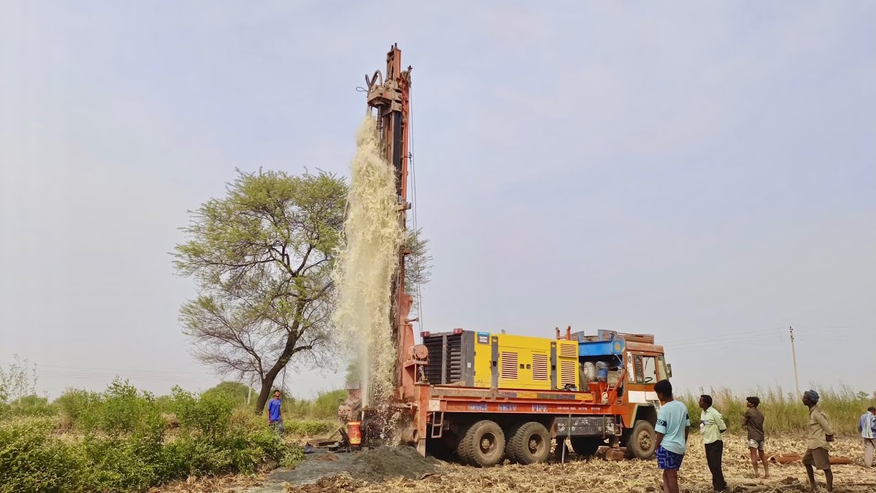 Borewell Drilling - 3 Hp Motor 223 Feet Deep boring With Coconut water ...