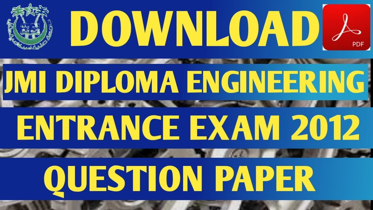 Diploma Engineering Entrance Exam 2012 Question Paper. - YouTube