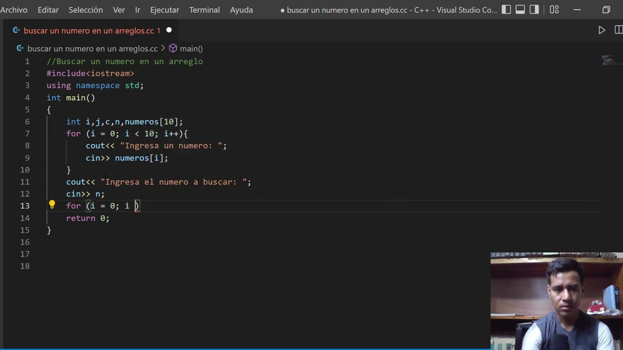 Buscar un numero en un vector c++ - YouTube