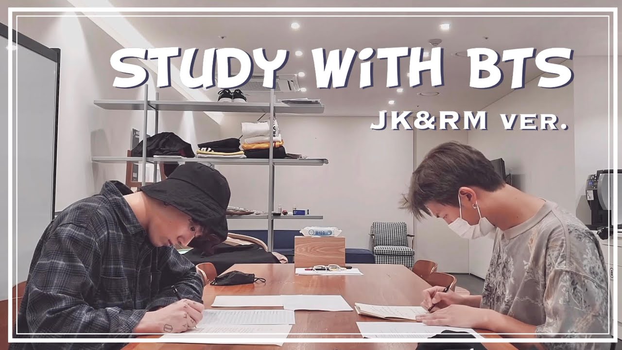 BTS Study with me | no talking, no music | white noise asmr 1 hour ...