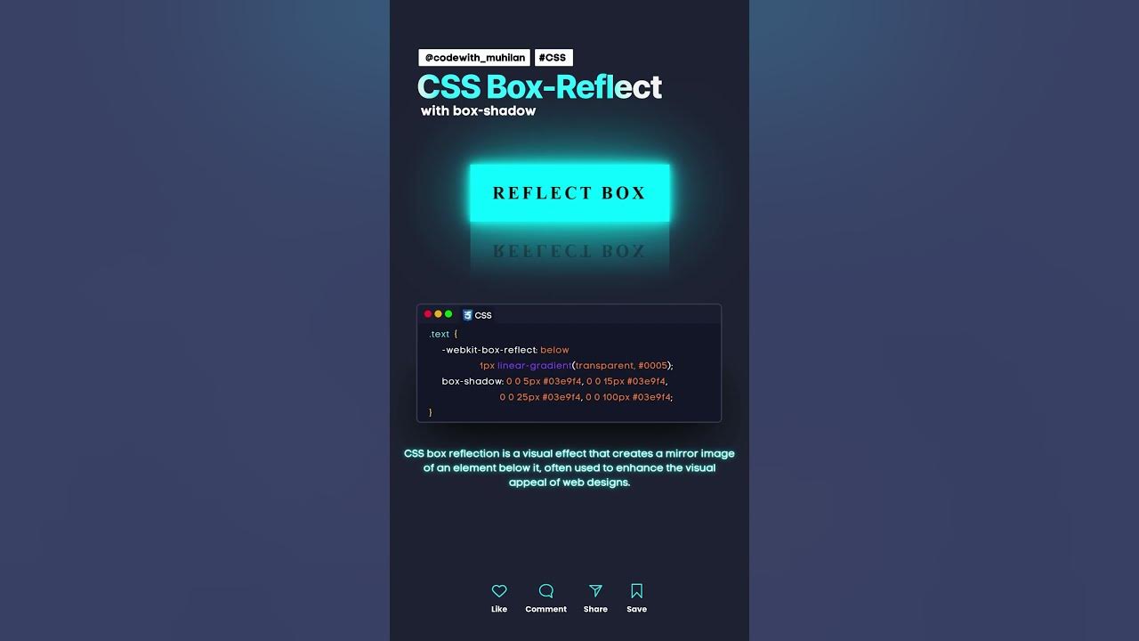 Css Box Reflect Codewithmuhilan Css Coding Youtube