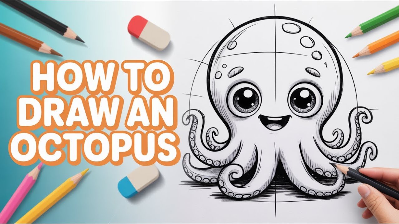How to Draw a Cute Octopus Step by Step | Easy Drawing Tutorial for ...