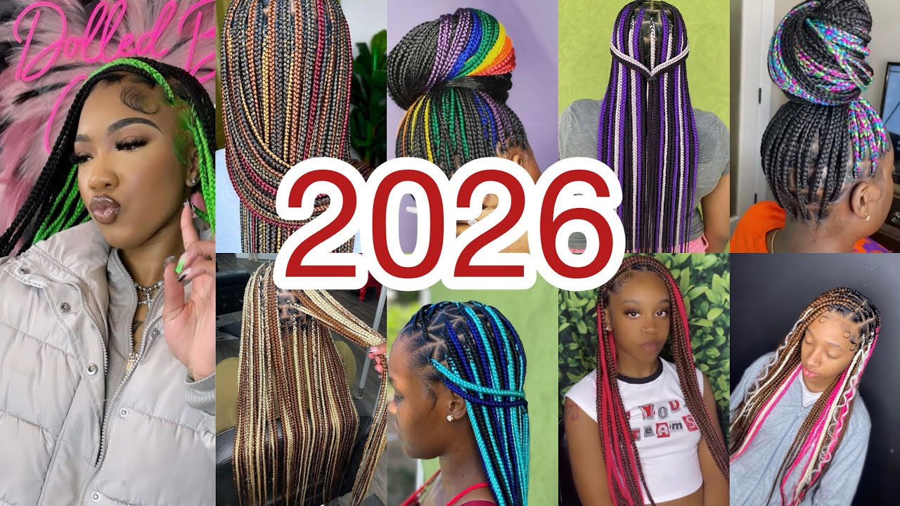 ‼️New & Latest Mixed Colours Knotless Braids Hairstyles Ideas🔥2026 best ...