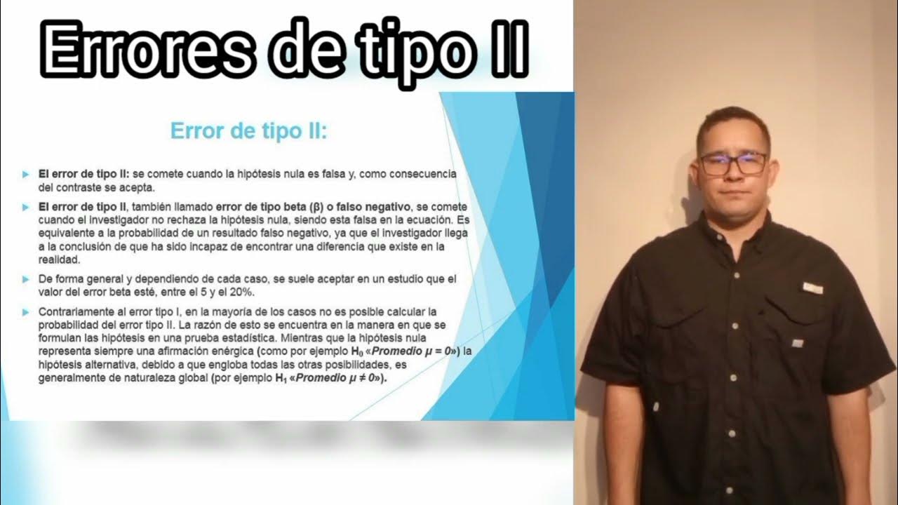 Tipos de Pruebas de Hipótesis (Errores de tipo I y II) - YouTube