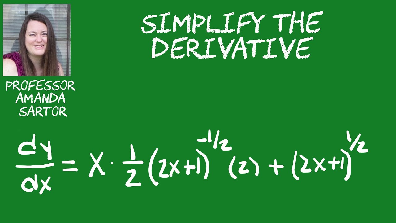Simplify the Derivative - YouTube