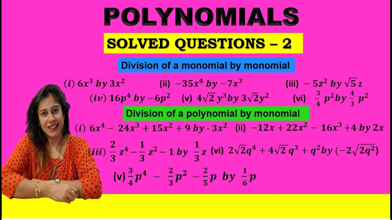 Polynomials-Solved Questions-2 Division - monomial by monomial ...