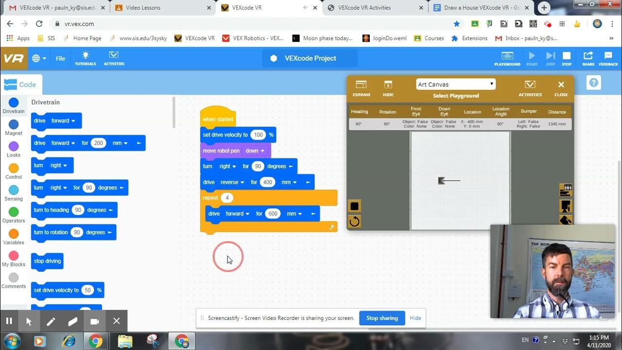 Draw a house - VEX Code VR Activities - YouTube