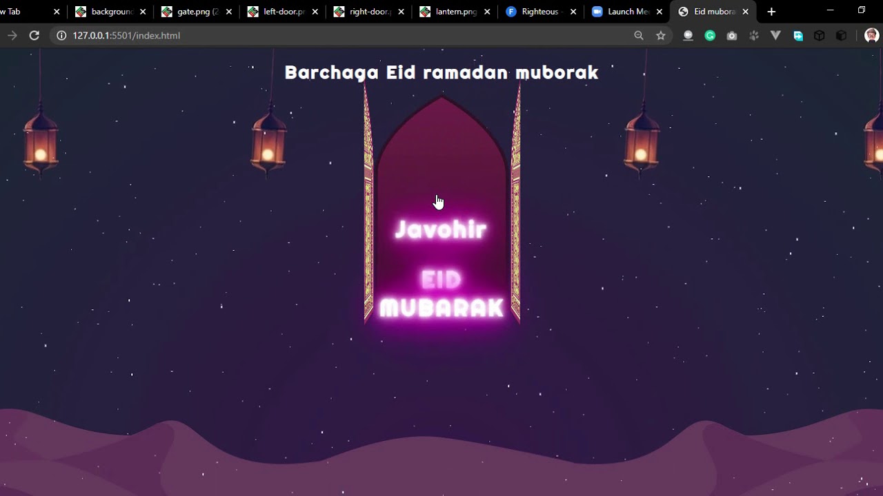 Eid muborak animatisiya yasash , HTML CSS JS - YouTube