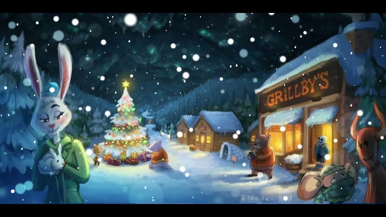 Snowdin Town (slowed + blizzard sounds) - YouTube