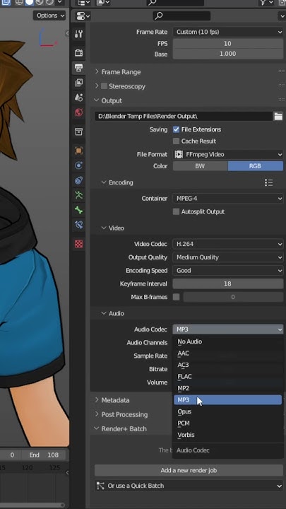 my rendering output settings in blender - YouTube