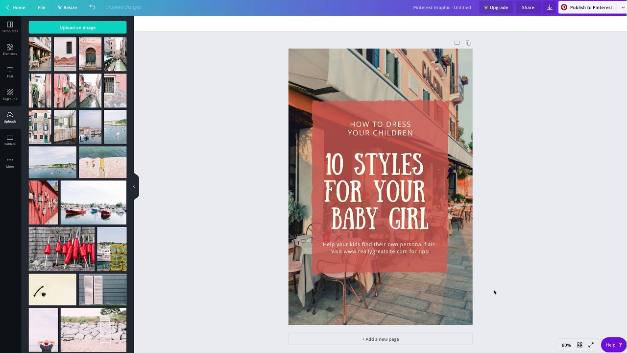 How to Create a Pinterest Graphic Using Canva - YouTube