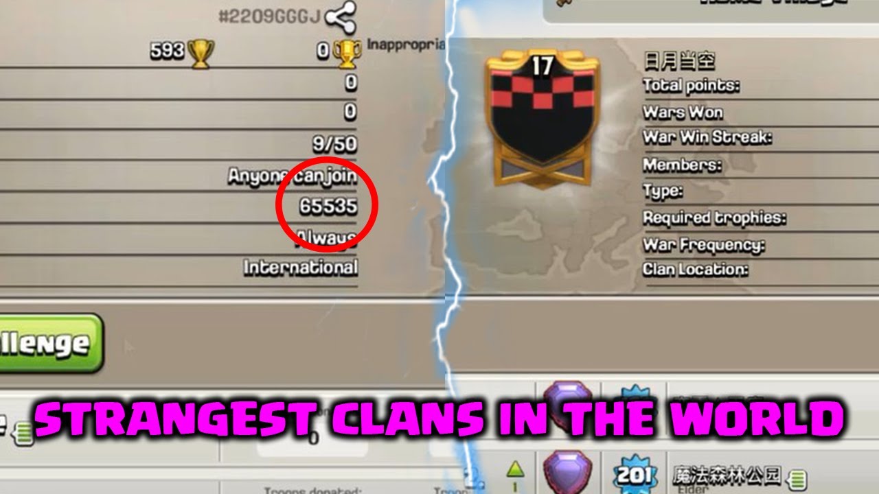 Top 5 Strangest Clans in the world | Clash of Clans - YouTube