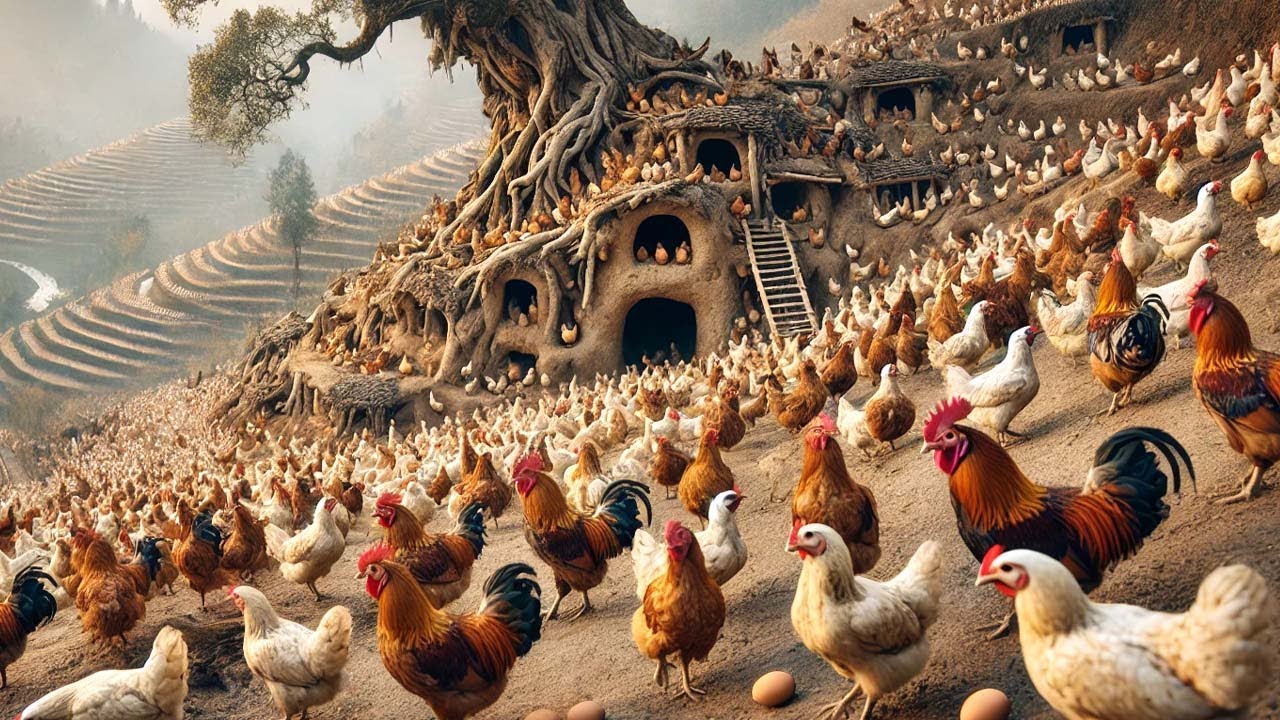 How Chinese Farmers Raise Millions Of Chickens On High Hills - YouTube