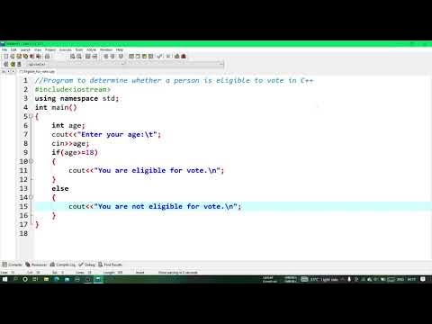 Checking for person eligible for vote in C++ - YouTube