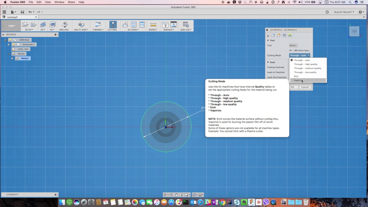 Fusion 360 MPCNC Laser using MPCNC_Fusion360_V10_SDcard.cps - YouTube