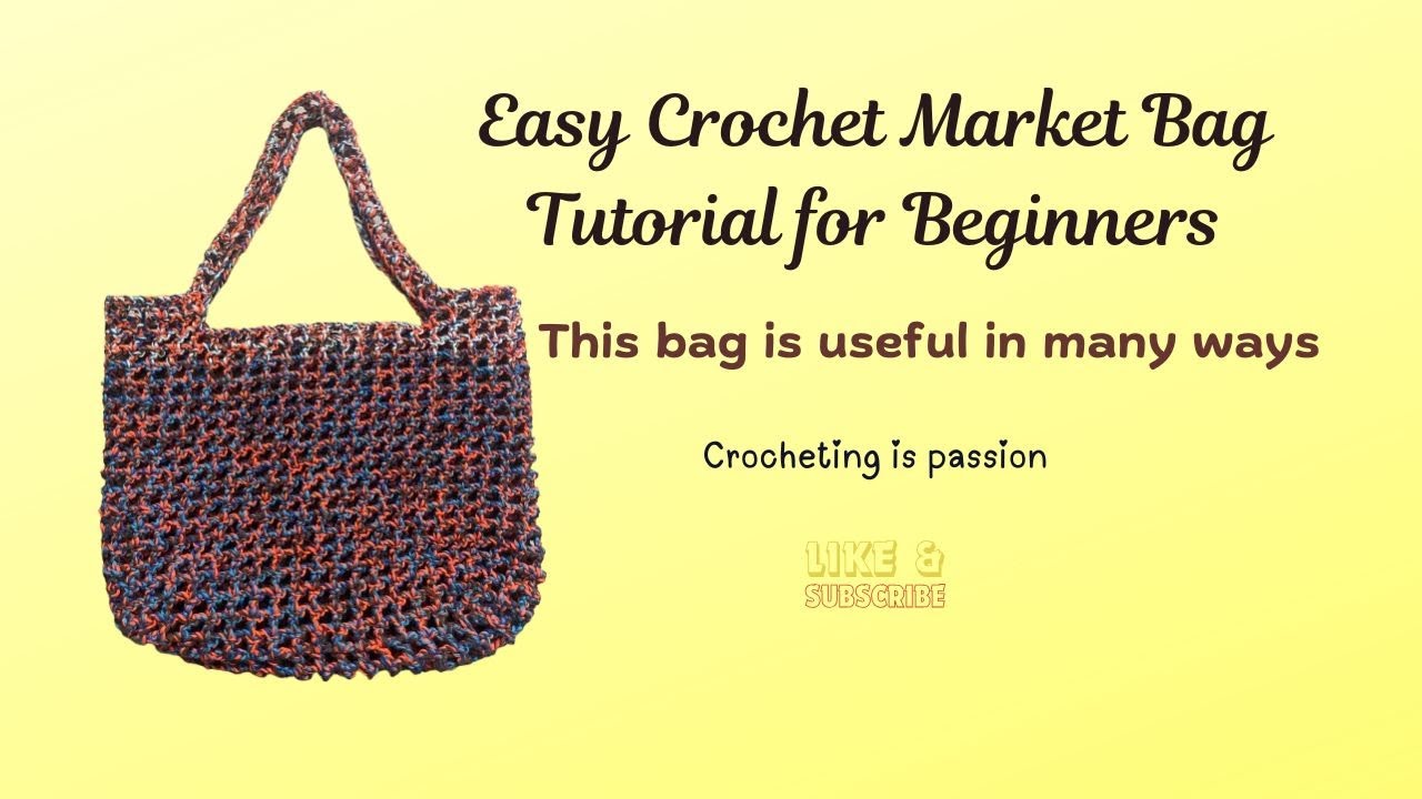 Easy Crochet Market Bag Tutorial for Beginners| Crochet Mesh Tote Bag ...