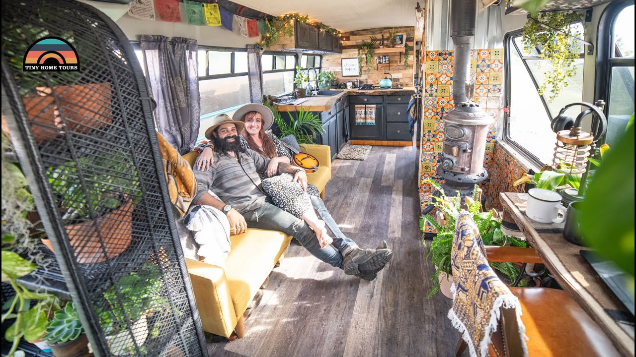 Bohemian Shuttle Bus Tiny House Tour - One Of A Kind Design - YouTube