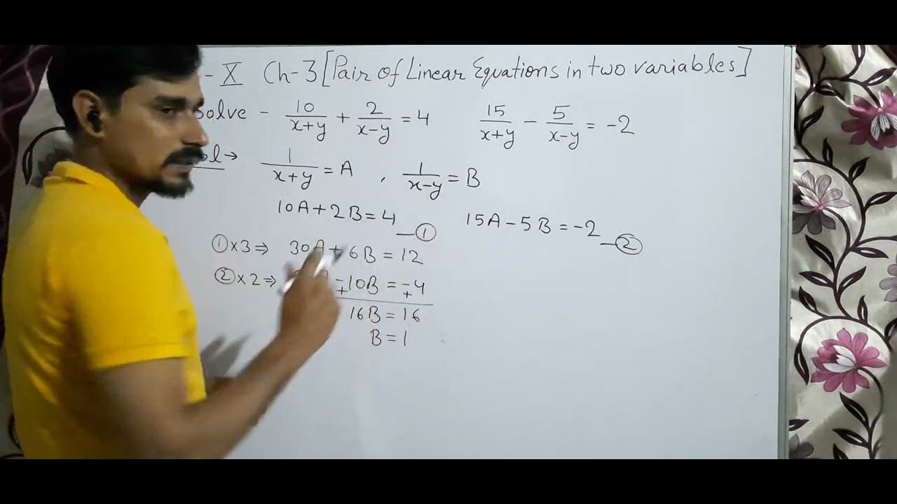 Class 10 Ch 3 Solution Of Equations 10 x y 2 x y 4 And 15 x y 5