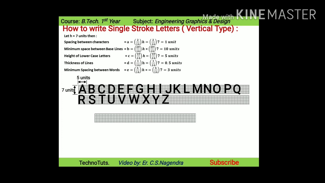 How to write letters (Lettering) in a Drawing in Engineering Graphics ...