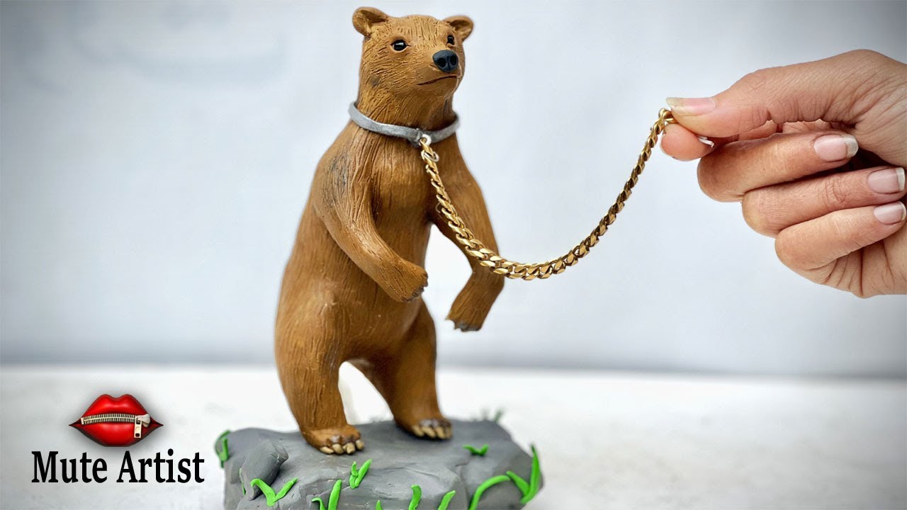 How to make bear with clay mitti ka bhalu banana | clay animals making | Clay sculpting ...