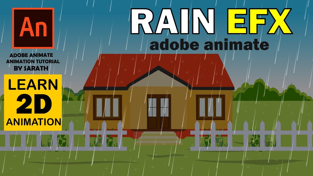 RAIN EFX | how to make rain efx in adobe animate | cartoon rain ...