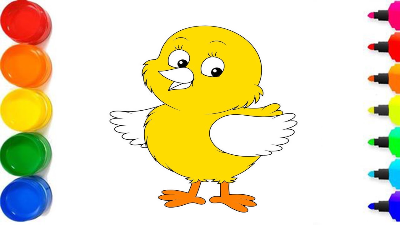 Duck 🐥🌈easy way to drawing and coloring for kids and toddlers| Drawing ...