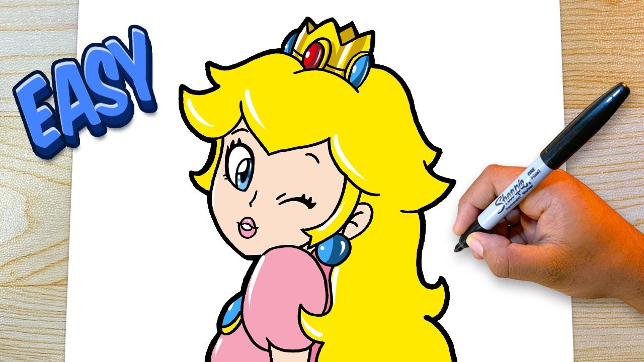 How to Draw Princess Peach from the Super Mario Bros Movie | Easy Step ...