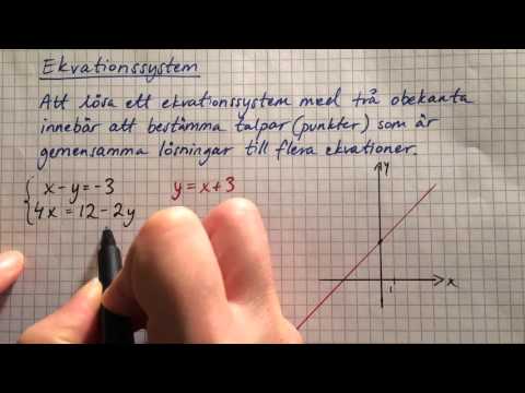 2 Ekvationsystem grafisk lösning - YouTube