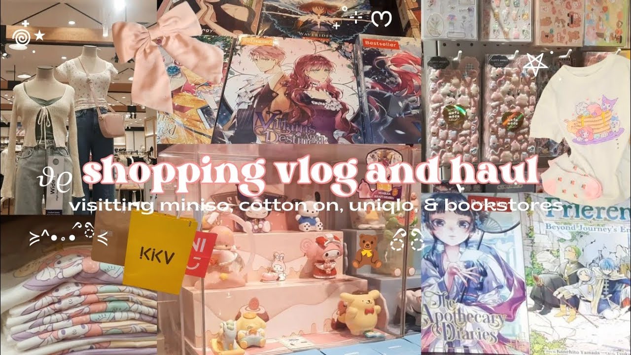 holiday vlog🍓: shopping & haul ️(miniso, cotton on, uniqlo, bookstores ...