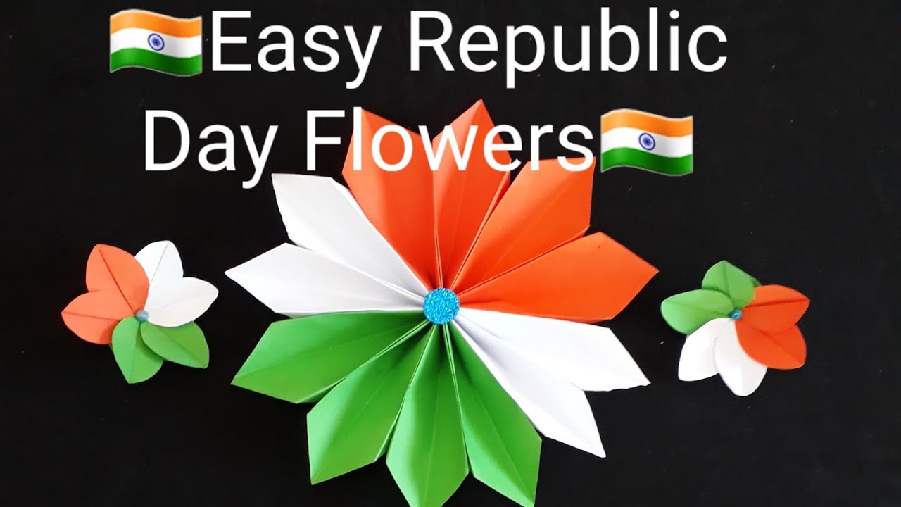 Republic Day Special Easy crafts l Tricolor Paper Flowers Easy - YouTube
