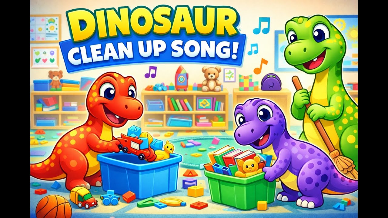 Dinosaur Clean Up Song! - Cleaning Up Song for Preschool and ...