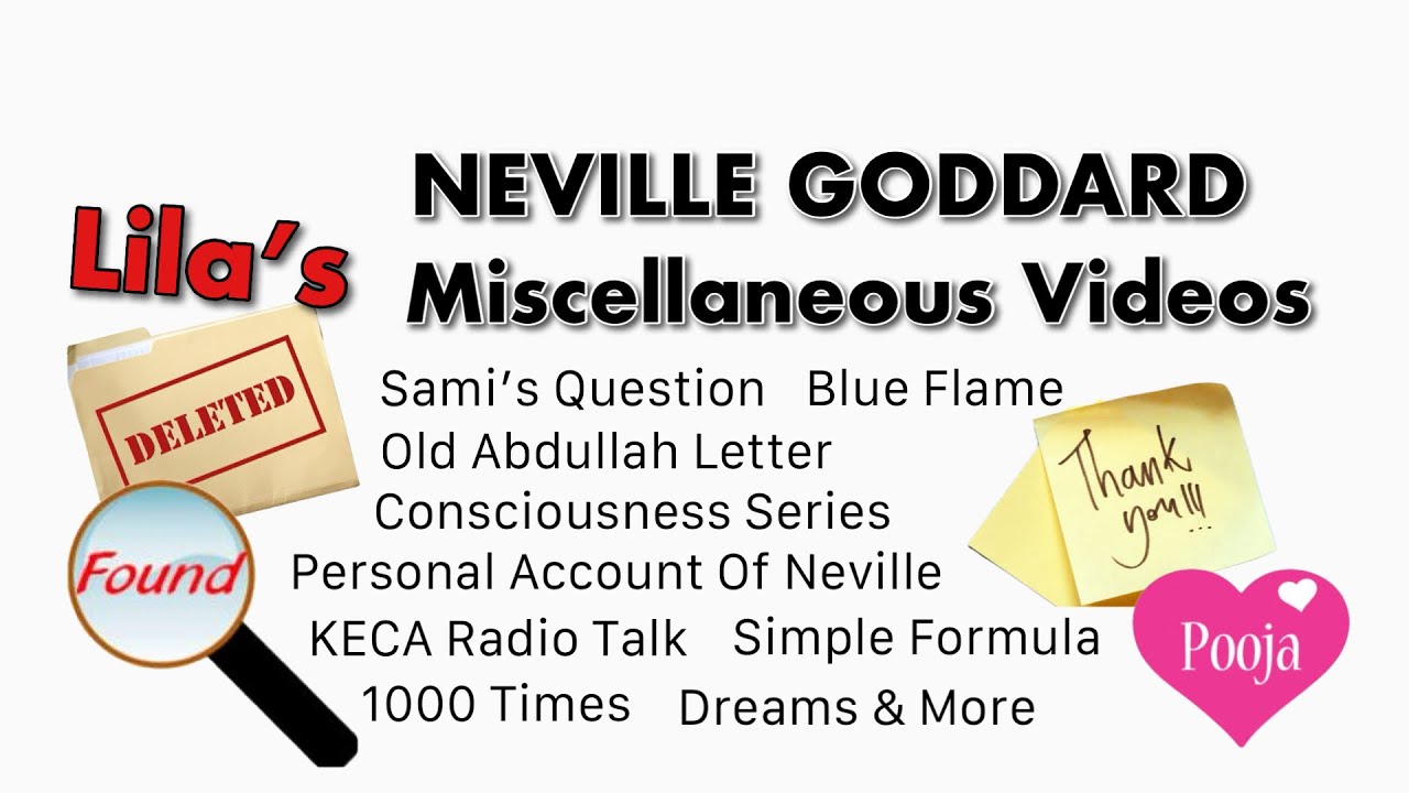 Neville Goddard Miscellaneous Deleted Videos Compilation (Thanks Pooja ...