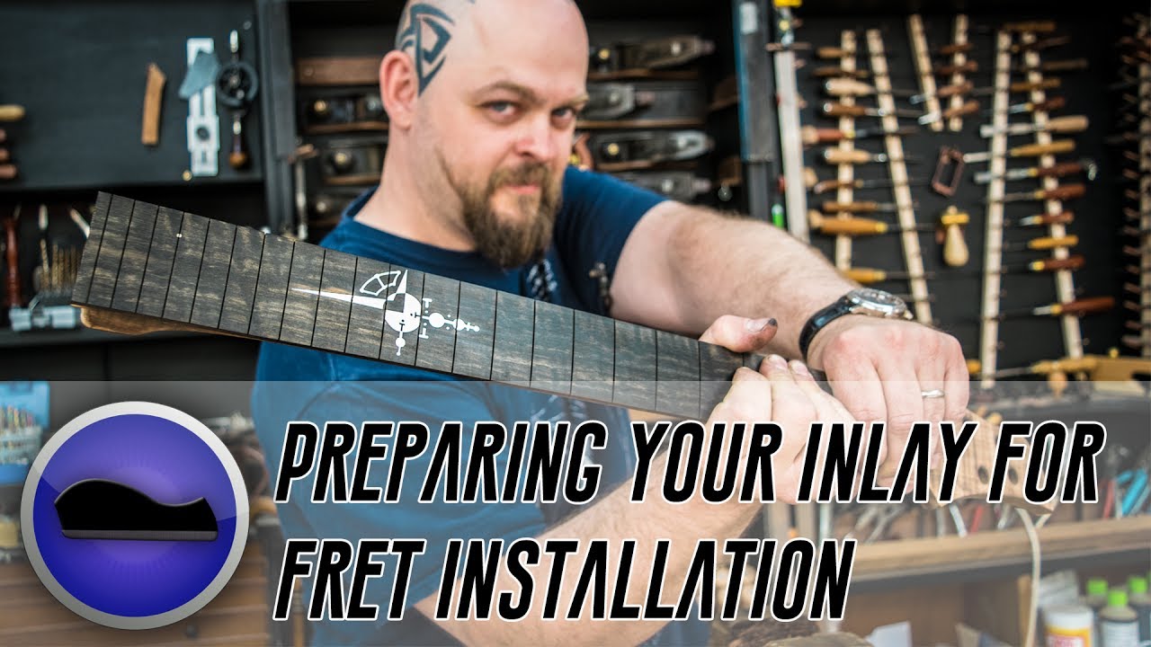 How To Prepare Your Neck Inlay for Fret Installation - YouTube