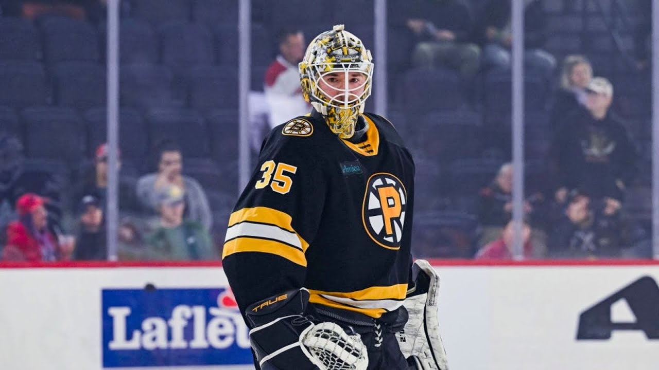 Brandon Bussi of the Boston / Providence Bruins with 2 great glove ...