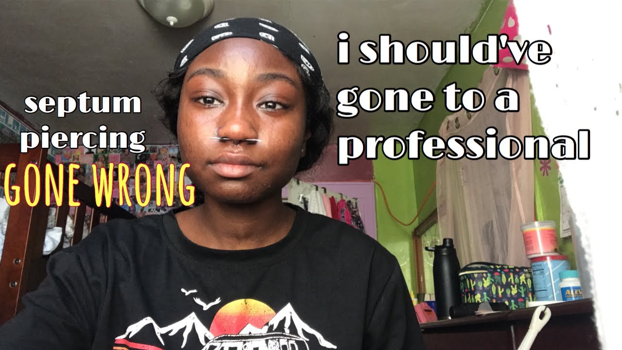 doing my own septum piercing //GONE WRONG - YouTube