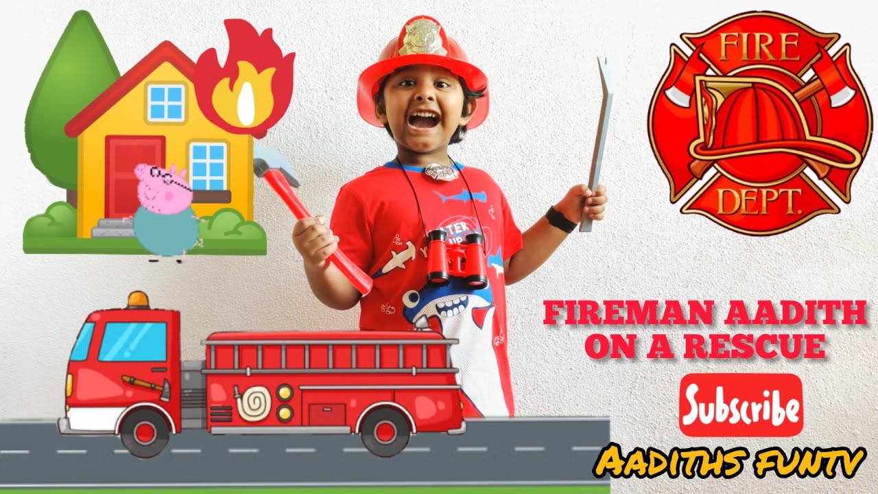 🚒Pretend play fireman! Kid pretend play fireman with firetruck! Kid ...