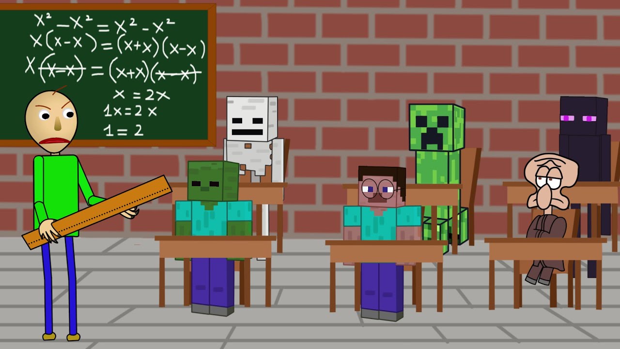 BALDI'S BASICS VS MINECRAFT (Math Question) - Baldi Minecraft Animation ...