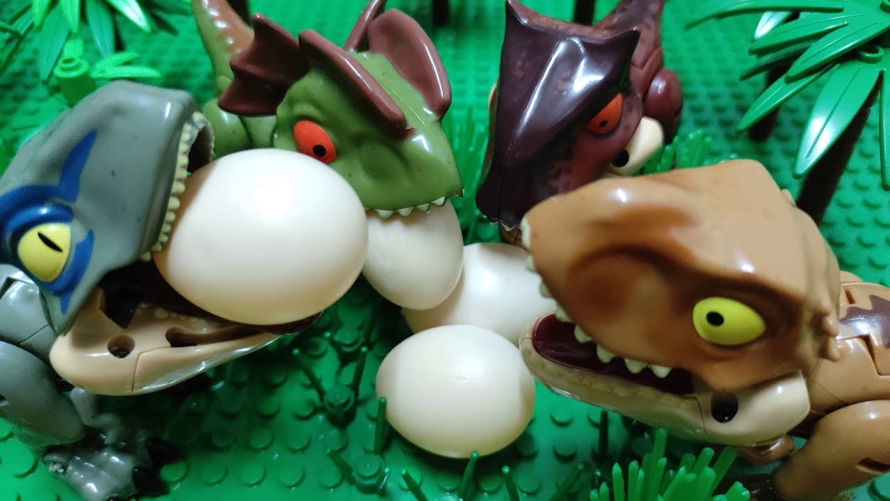 Dinosaur story: Who steal the eggs? Little dinosaur stealing T-rex eggs ...