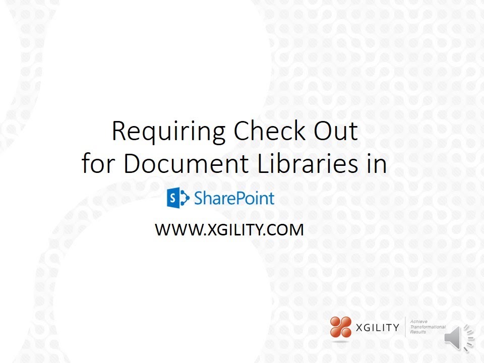 Requiring Check Out for Document Libraries in SharePoint - YouTube