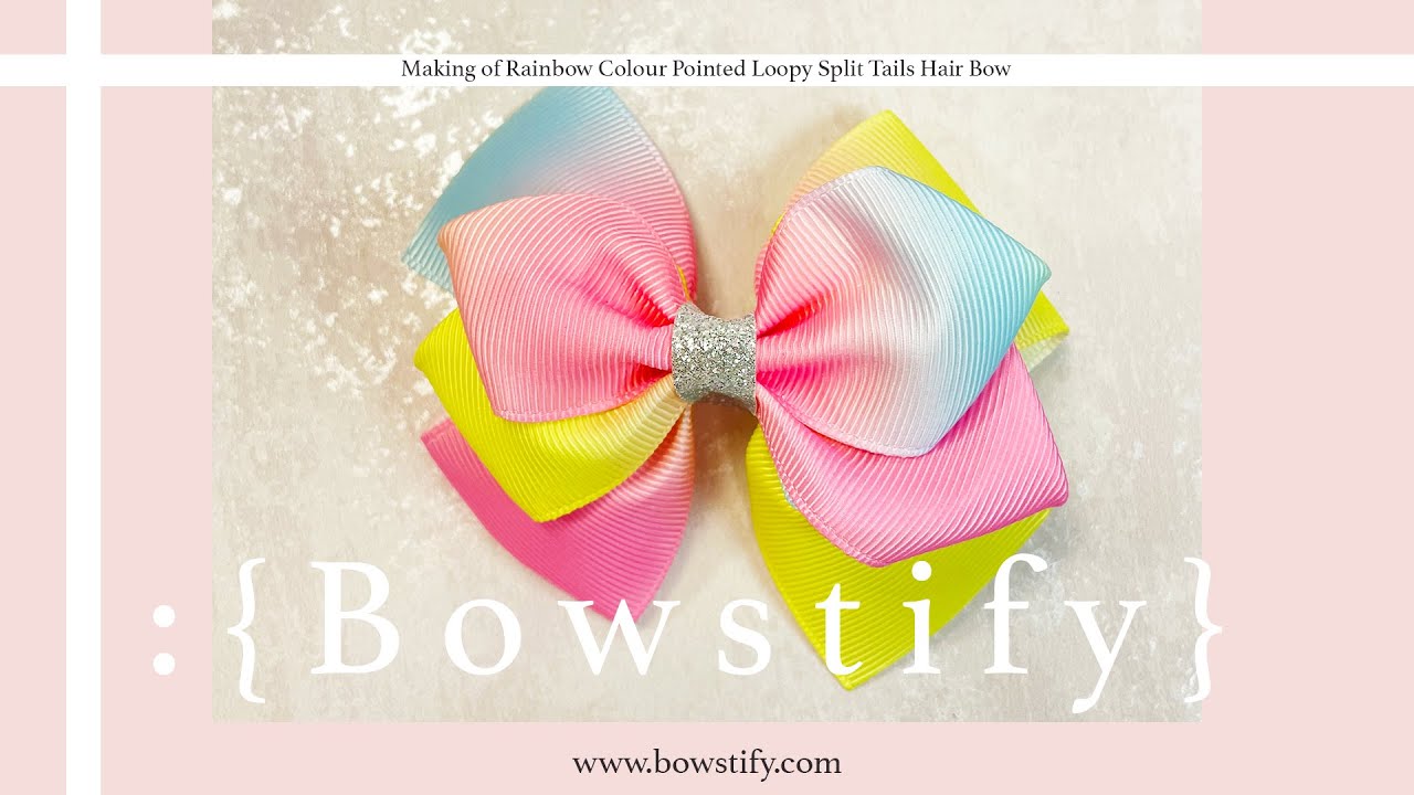 [Normal Speed] Rainbow Pointed Loopy Split Tails Hair Bow | Bowstify # ...